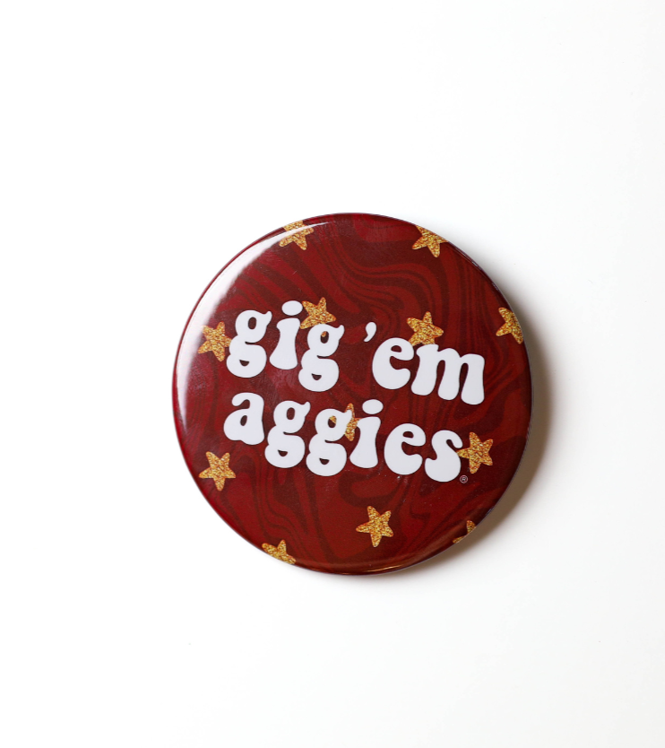 Gig 'Em Aggies Swirl Star Button – Tailgated Co.
