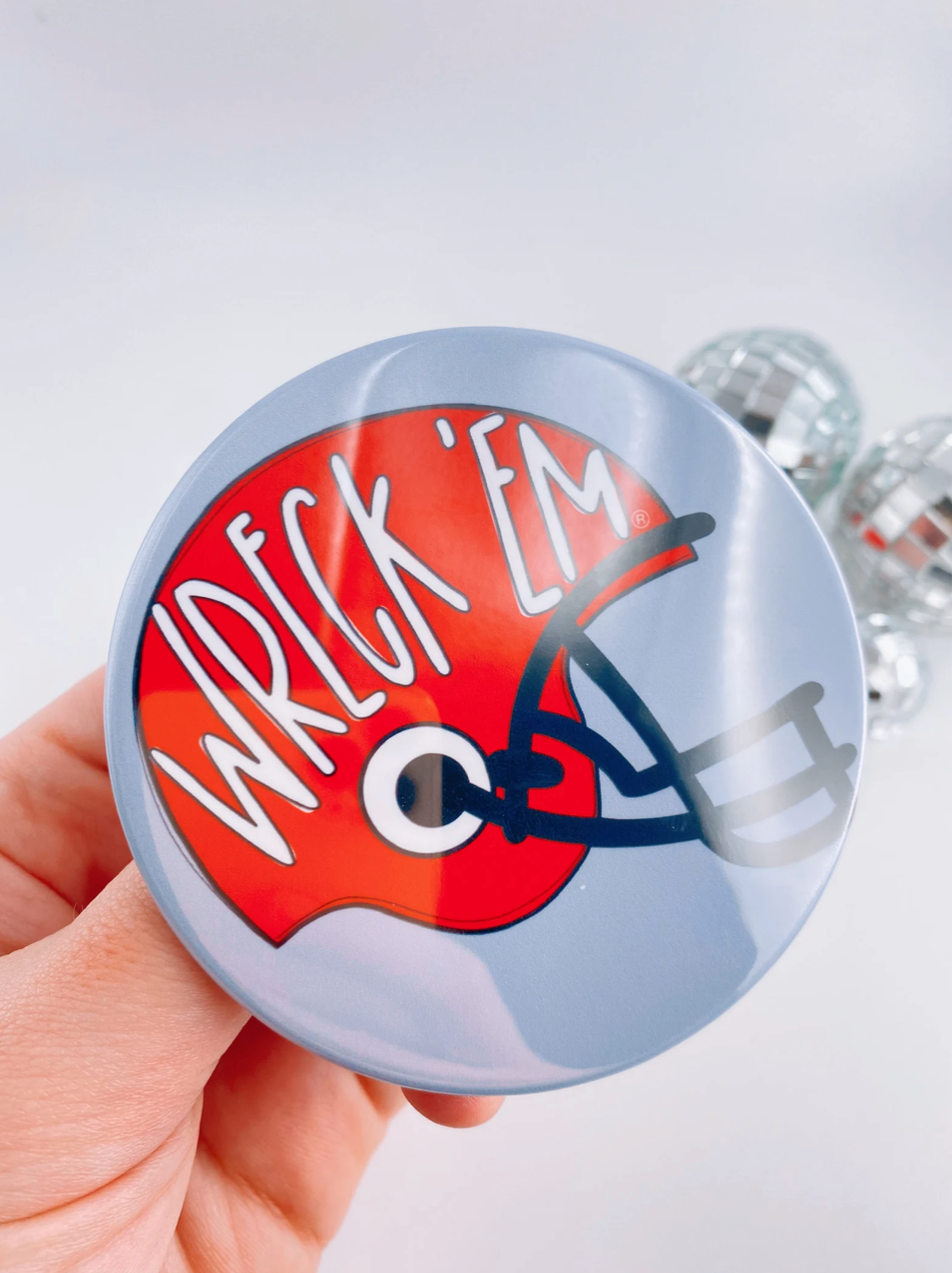 Wreck 'Em Helmet Button – Tailgated Co.